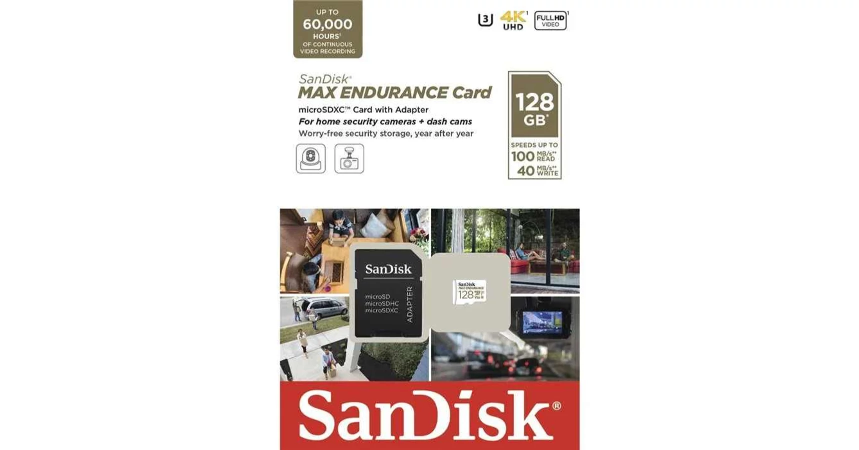 Memóriakártya autós kamerához, 128GB méretben, Max Endurance