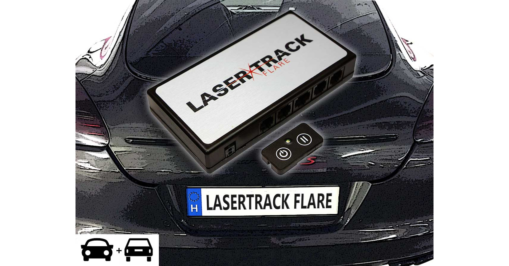 LASERTRACK FLARE rendszámkeretes rejtett lézerblokkoló